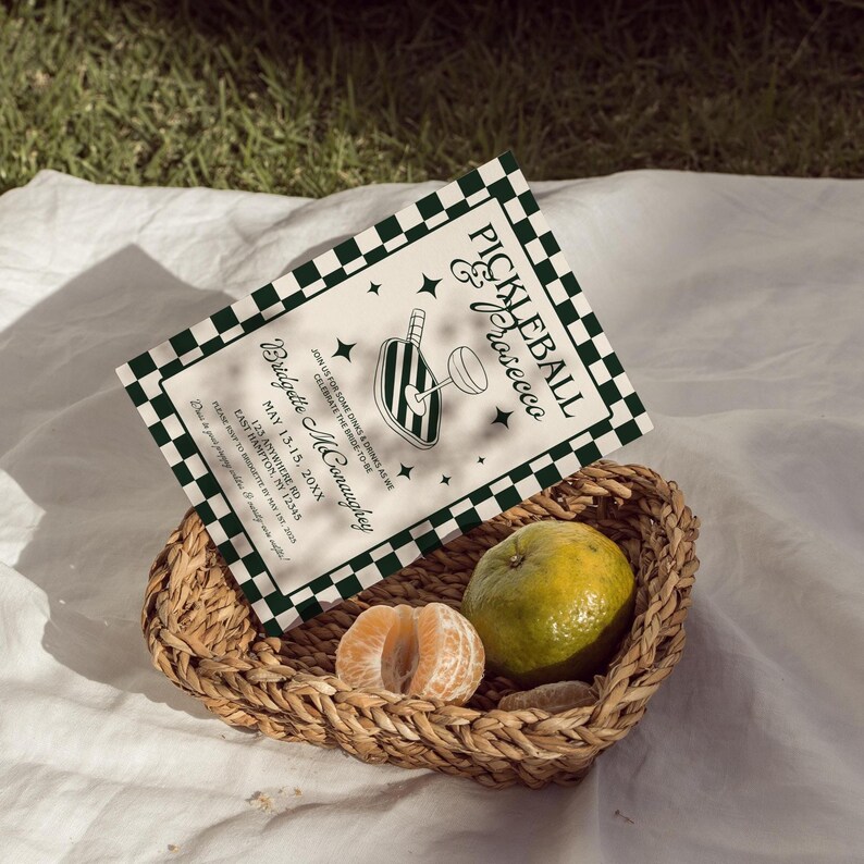Pickleball Bachelorette Invitation Template Editable Last Swing Before ...