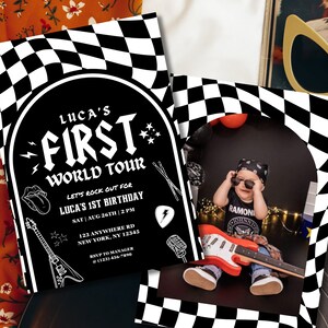 First World Tour Birthday Invitation Born to Rock Birthday Invite ...