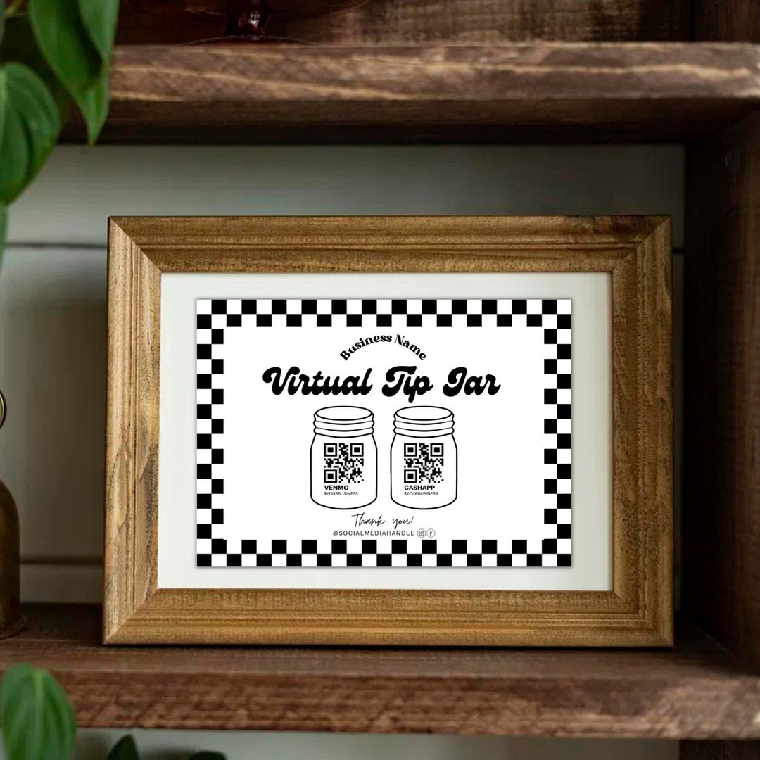 Printable Virtual Tip Jar Venmo Payment Sign QR Code Sign - Etsy