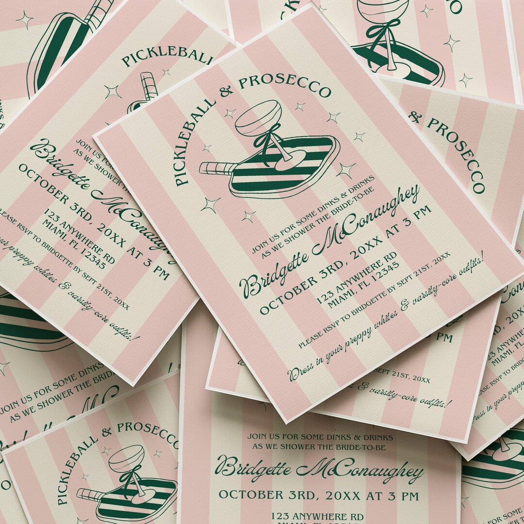 Pickleball Bridal Shower Invitation Template Let's Hit the Court ...