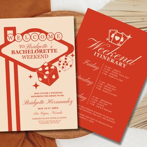 Las Vegas Bachelorette Invitation and Itinerary Template Vegas Before ...