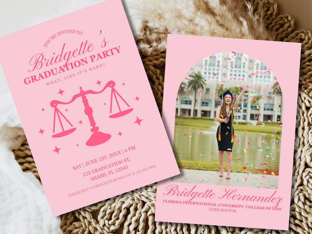 Legally Blonde Graduation Invitation Template Elle Woods College ...