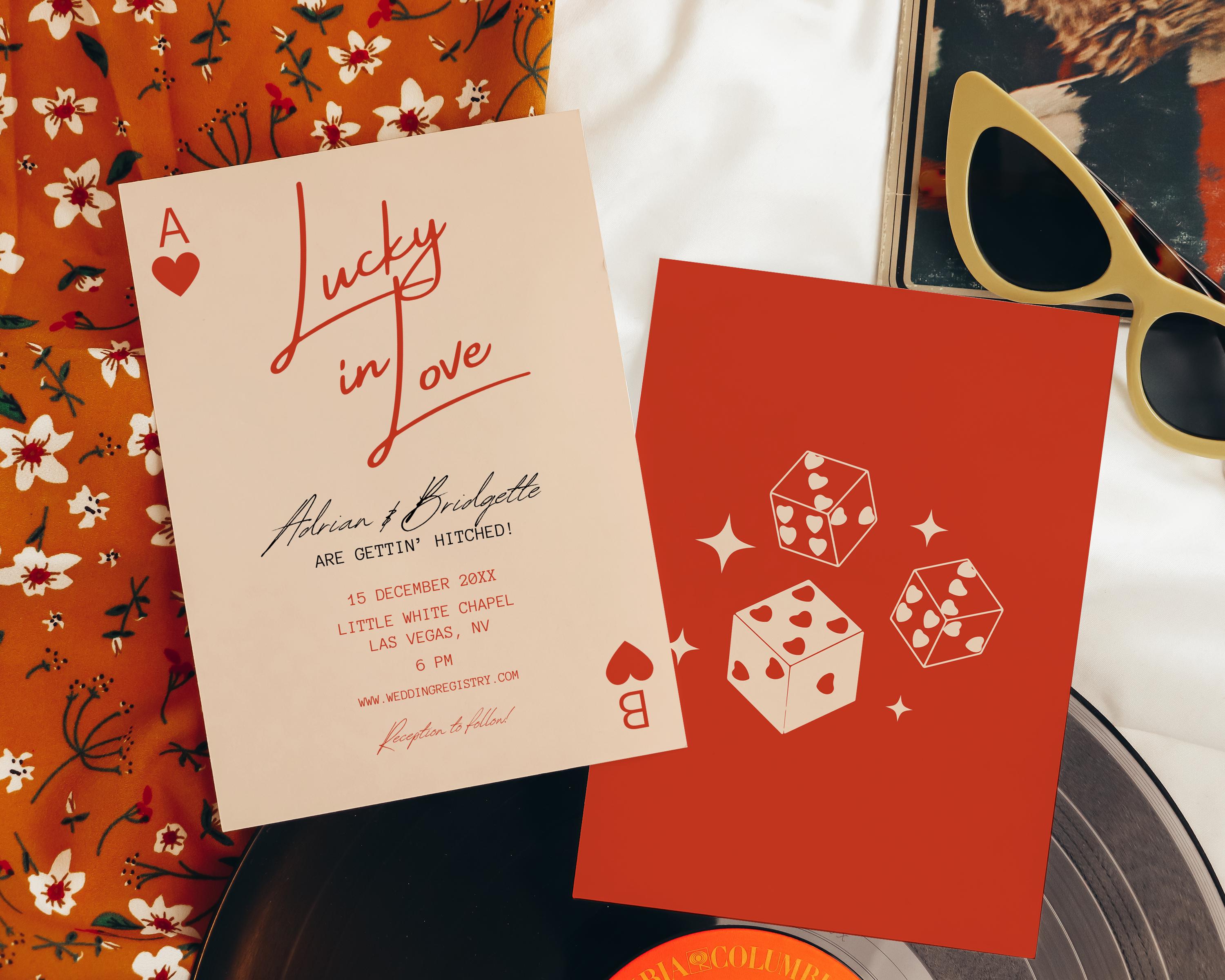 Playing Card Wedding Invitation Velvet Vintage Wedding Invitation In