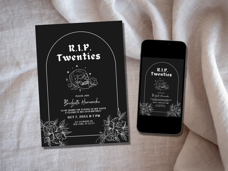 30th Birthday Invite Template RIP Twenties Party Invitation - Etsy