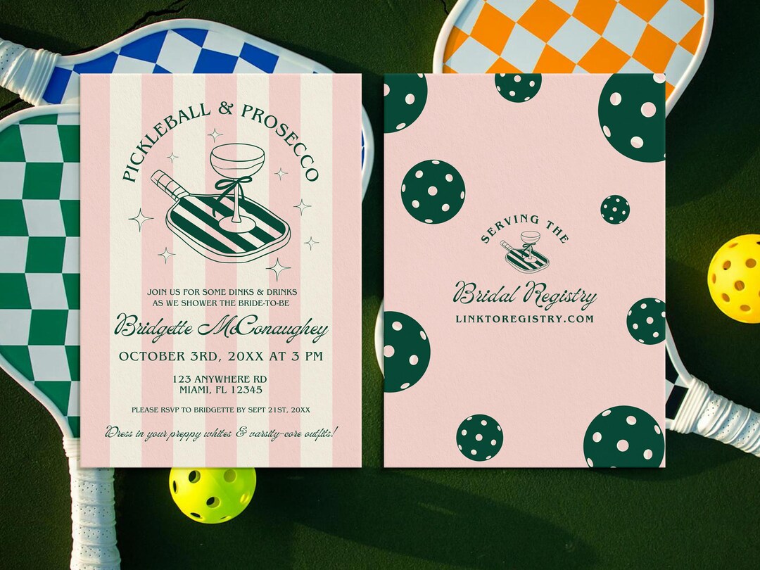 Pickleball Bridal Shower Invitation Template Let's Hit the Court ...