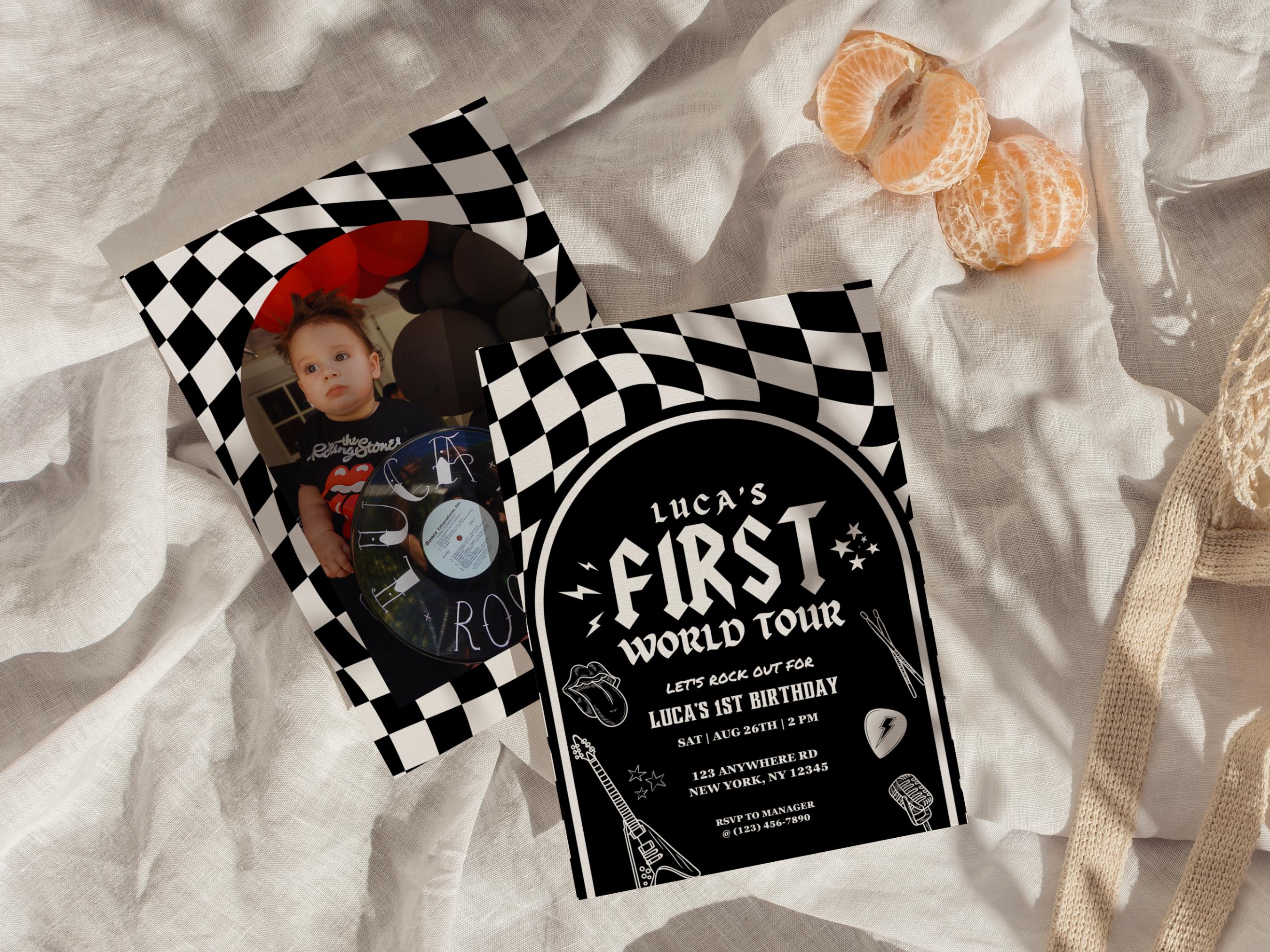 Rockstar First Birthday Welcome Sign: World Tour Theme (DIY Template ...