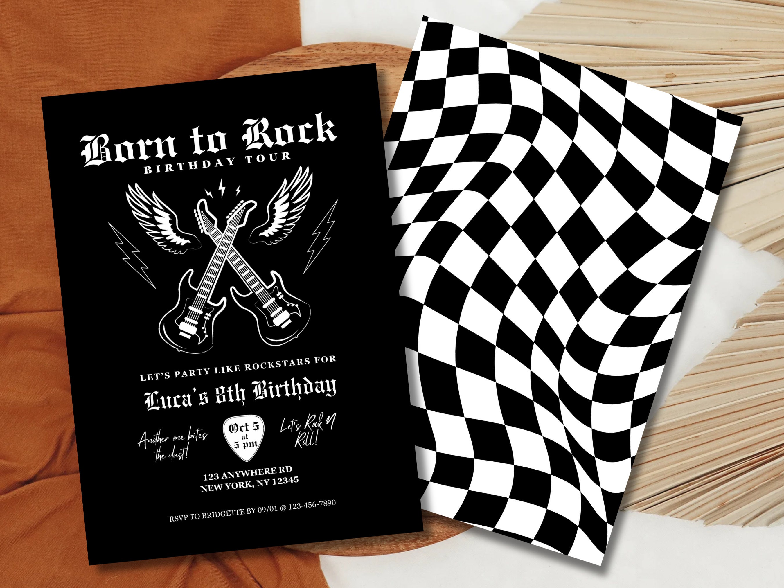 Rock N Roll Birthday Invitation Born to Rock Birthday Invitation ...