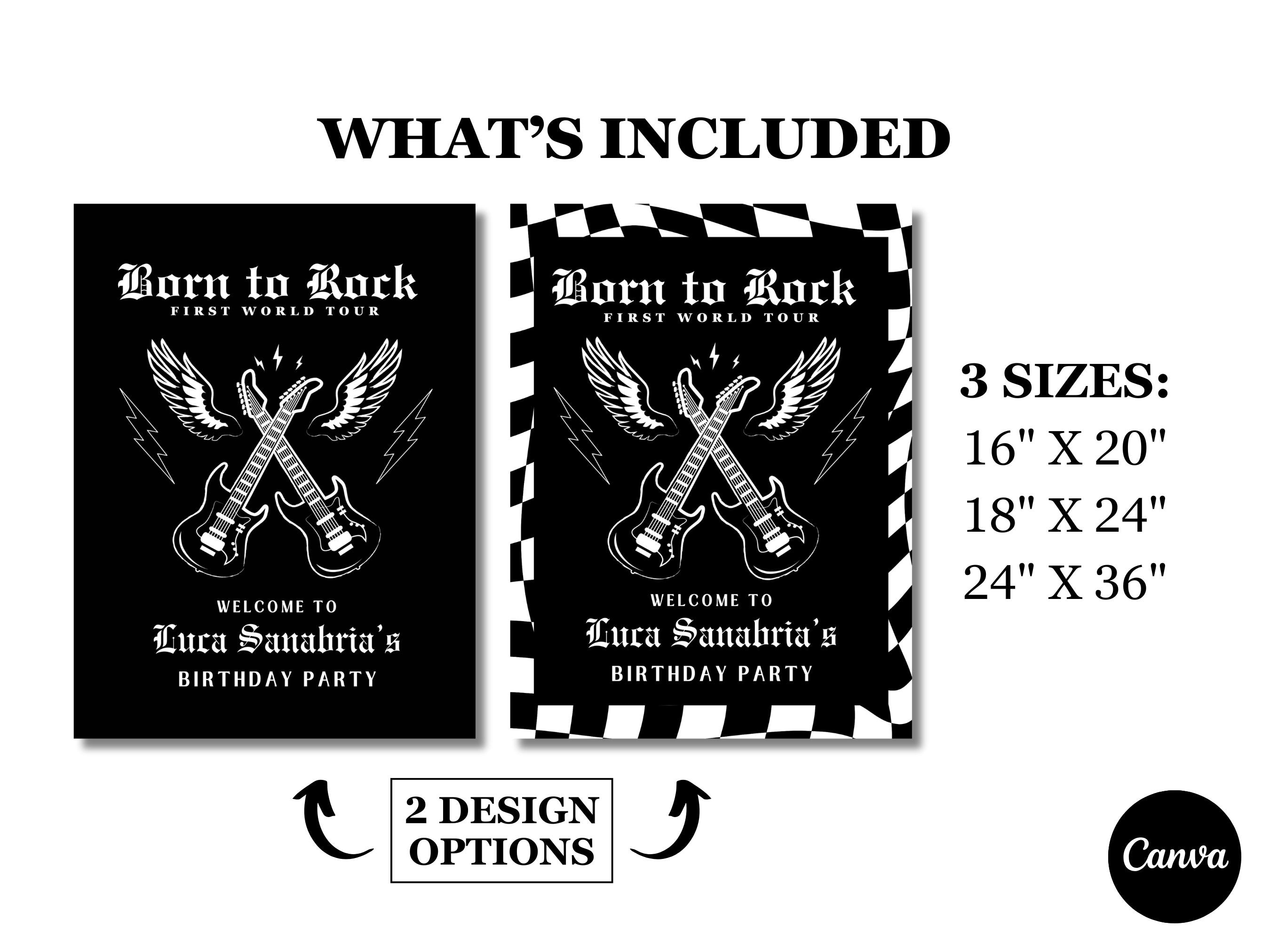 Rockstar First Birthday Welcome Sign: Editable Template (digital ...