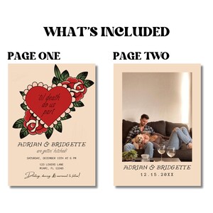Traditional Tattoo Wedding Invitation: Editable DIY Template (5x7 ...