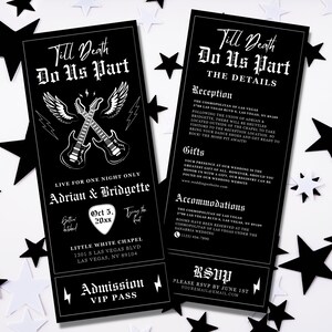 Rock Concert Wedding Invitation Template Gig Ticket Rock N Roll Wedding ...