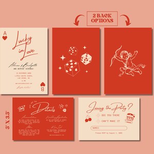 Lucky in Love Wedding Invitation Vegas Wedding Stationery Playing Cards ...
