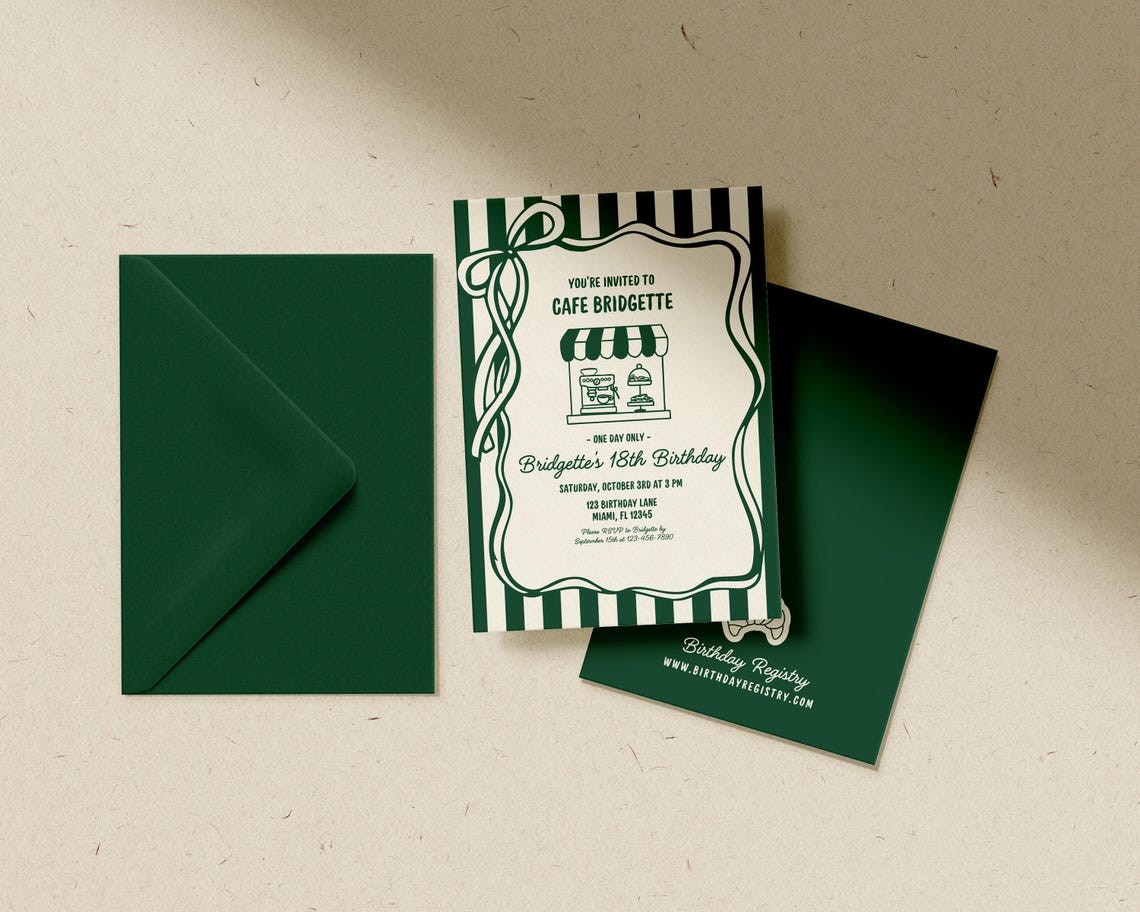 Cafe Birthday Invitation Template Editable Home Coffee Shop Party ...