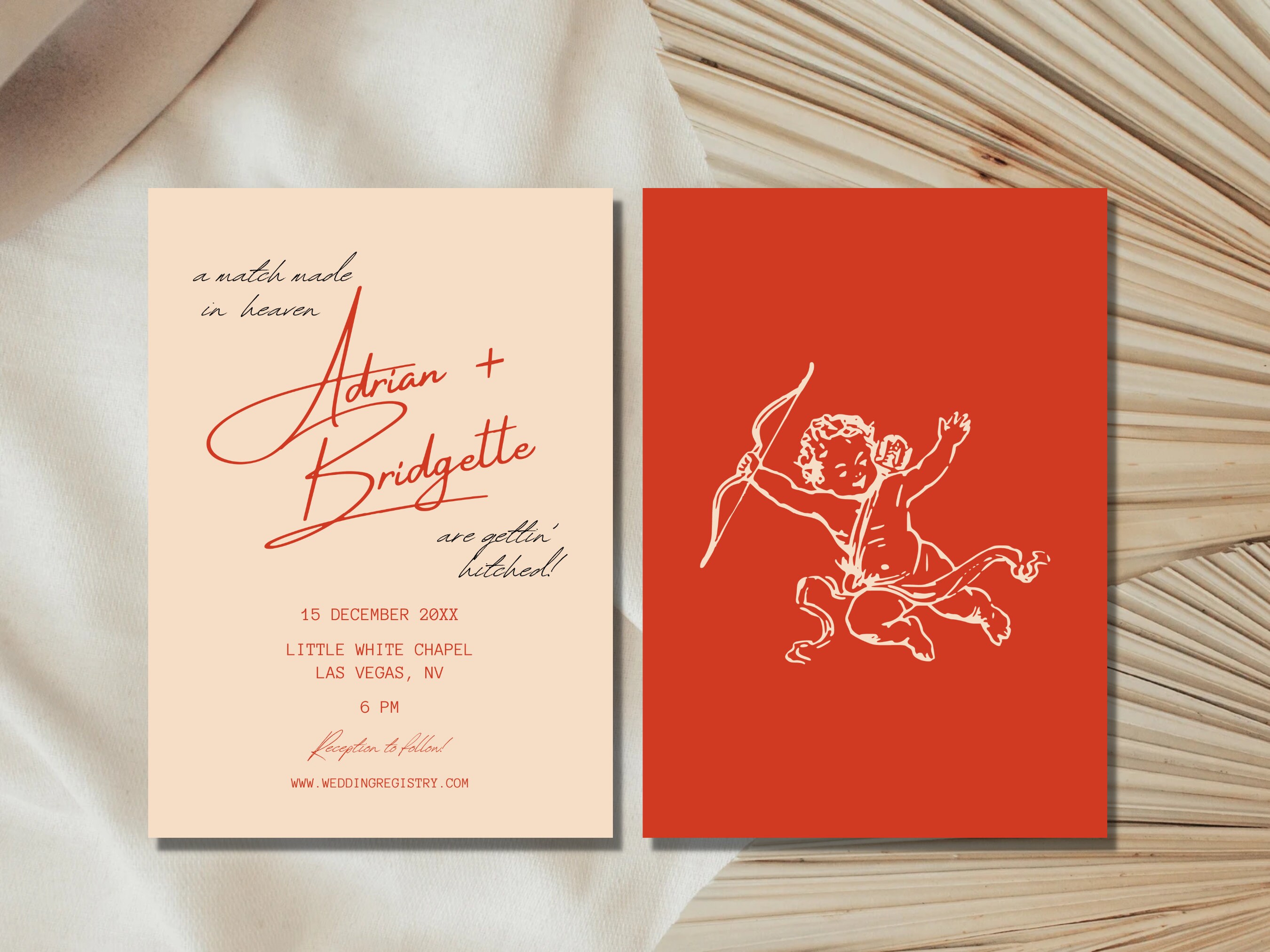 Wedding Invitation Las Vegas Wedding Cupid Wedding Invitation - Etsy