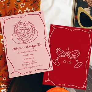 Handwritten Engagement Party Invitation: Elegant Minimalist Design ...