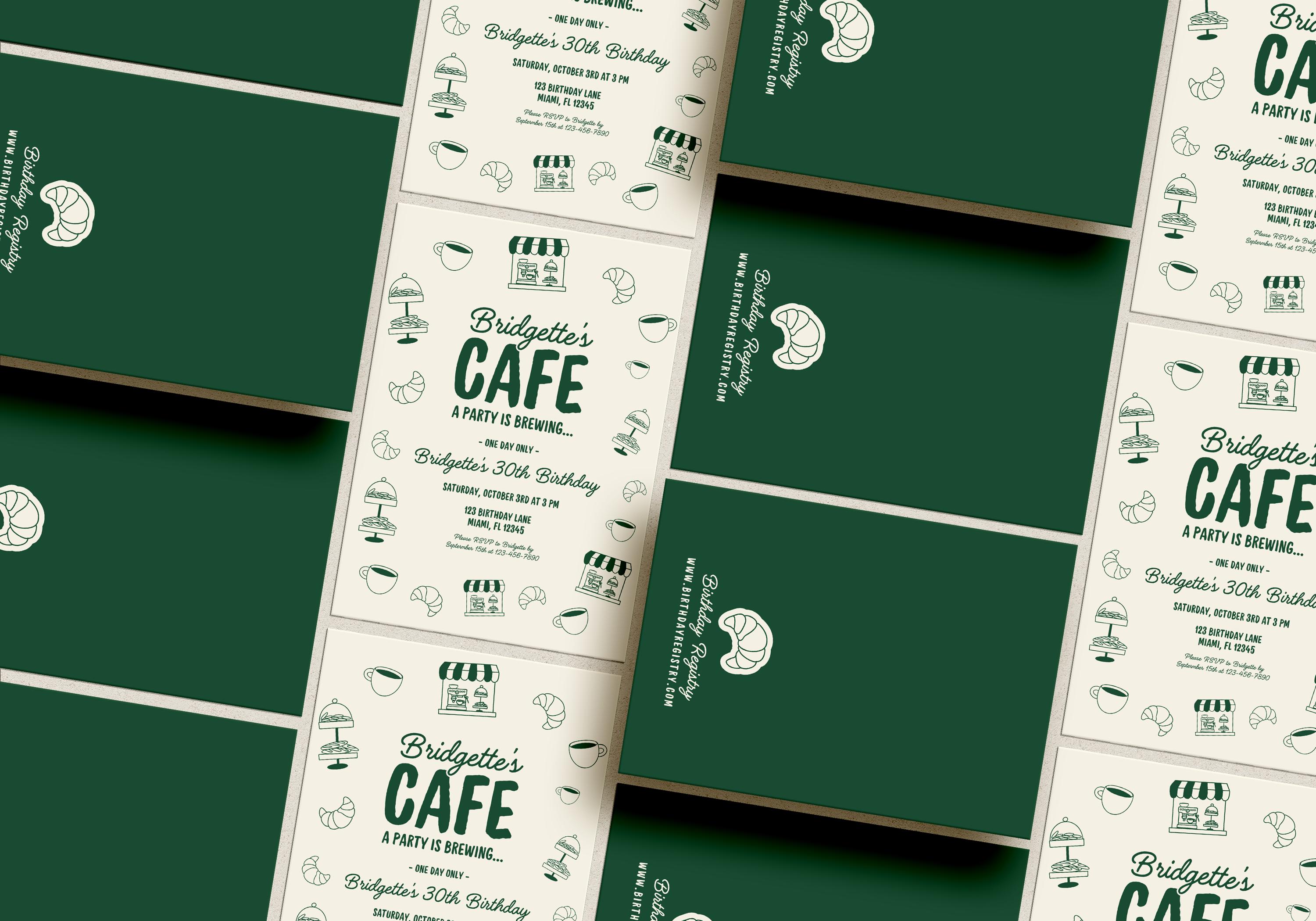 Cafe Birthday Invitation Template Editable Home Coffee Shop Party ...