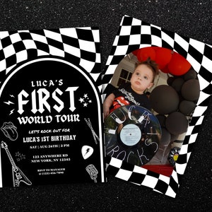 First World Tour Birthday Invitation Born to Rock Birthday Invite ...