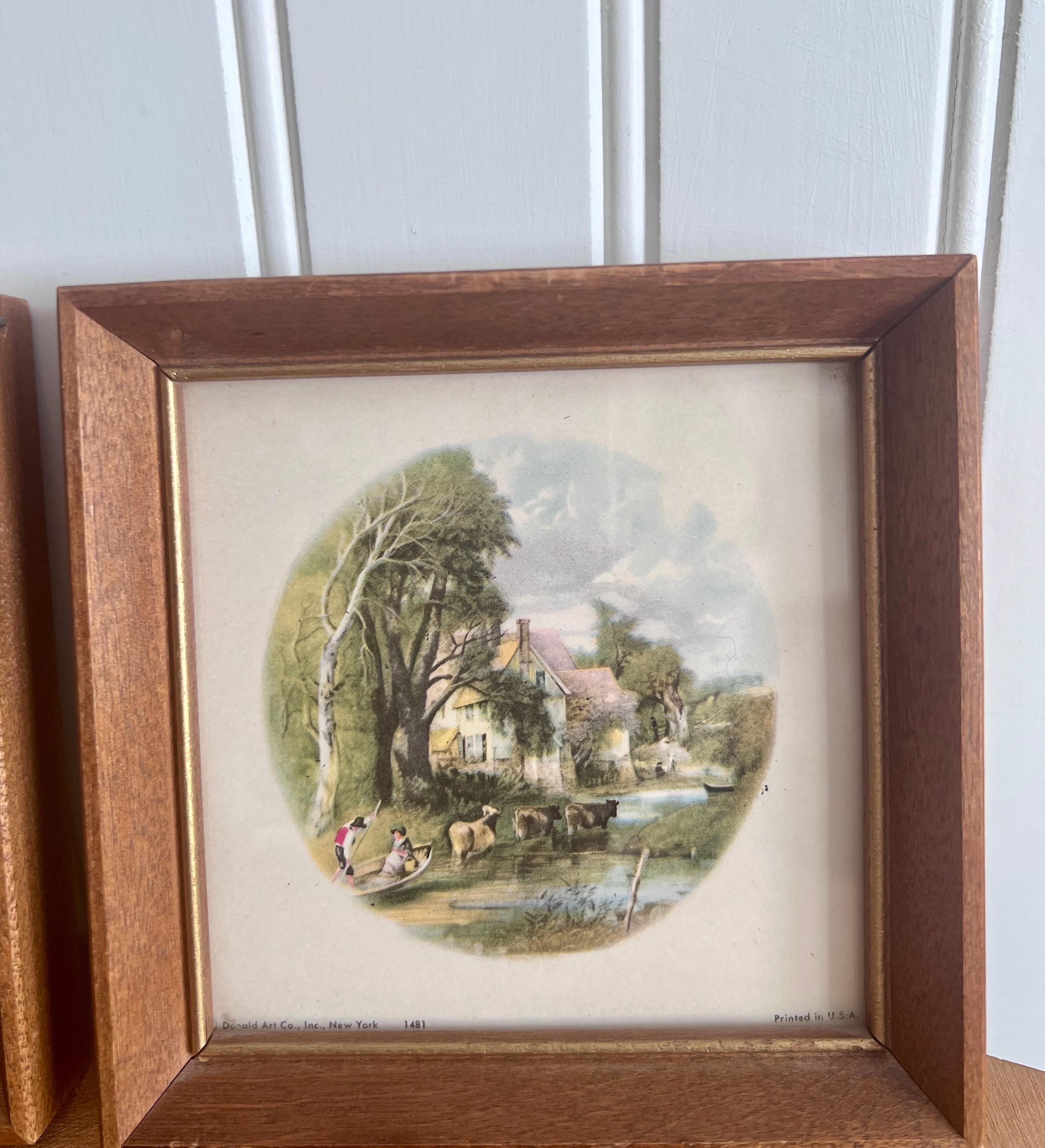 Mid Century Framed DONALD ART CO. Prints- Set of 2 - Etsy