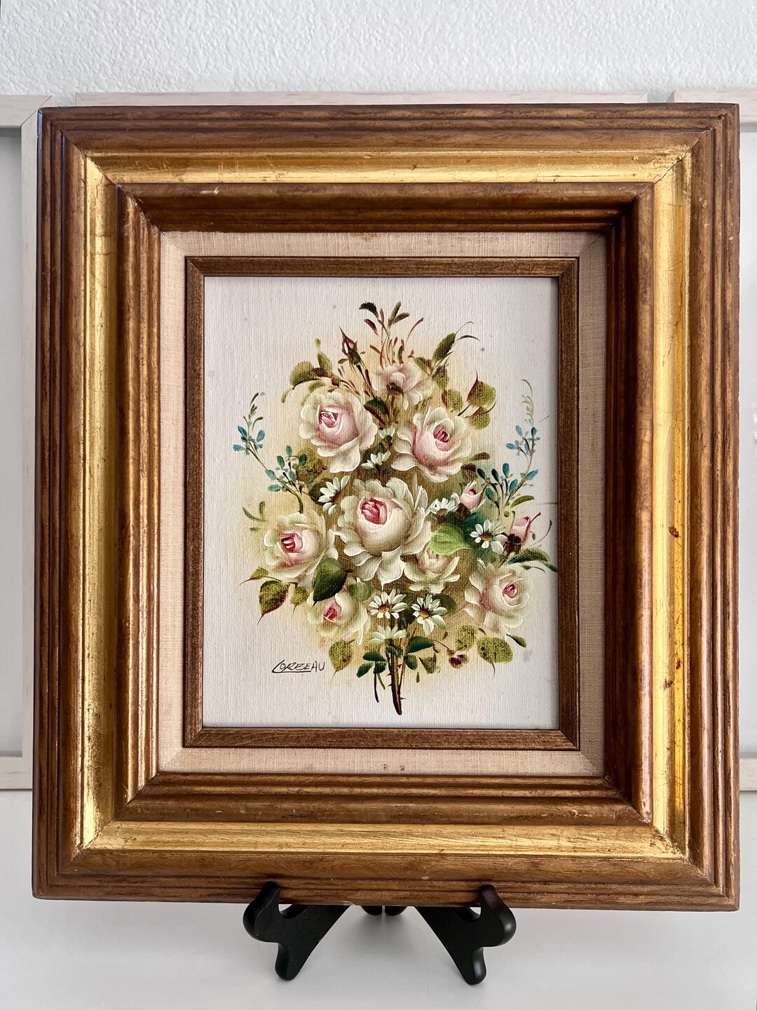 Beautiful Shabby French Floral Oil Painting by Artist Corbeau ...
