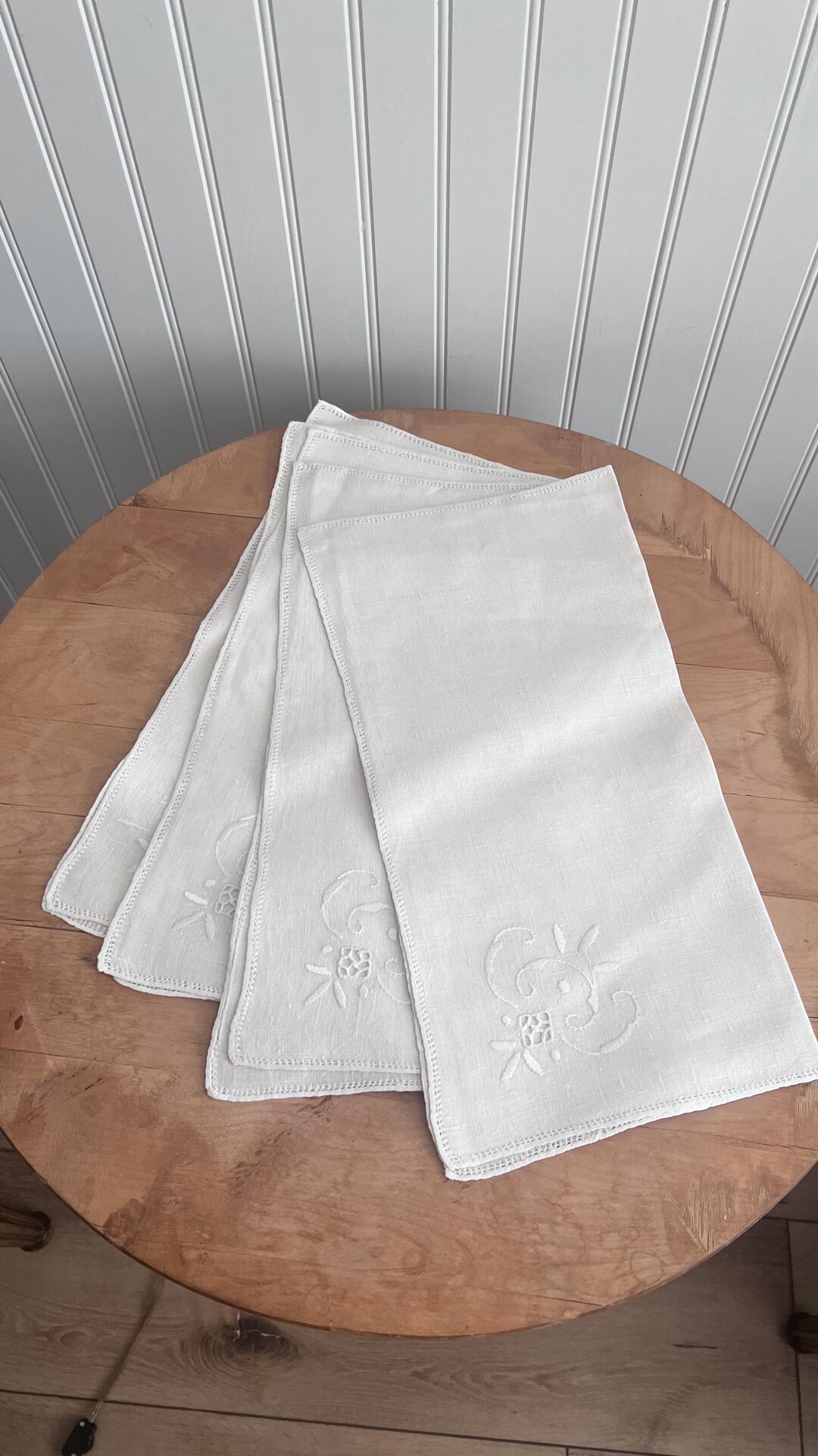 Beautiful Handmade Crisp Linen Creamy White Cloth Napkins- Set of 4 - Etsy