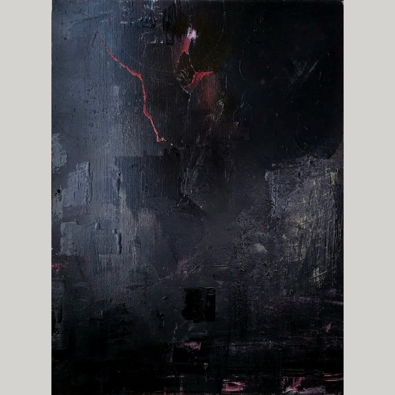 Black/gothic Abstract Oil Painting 'starless Winter Night's Tale' 2023 ...