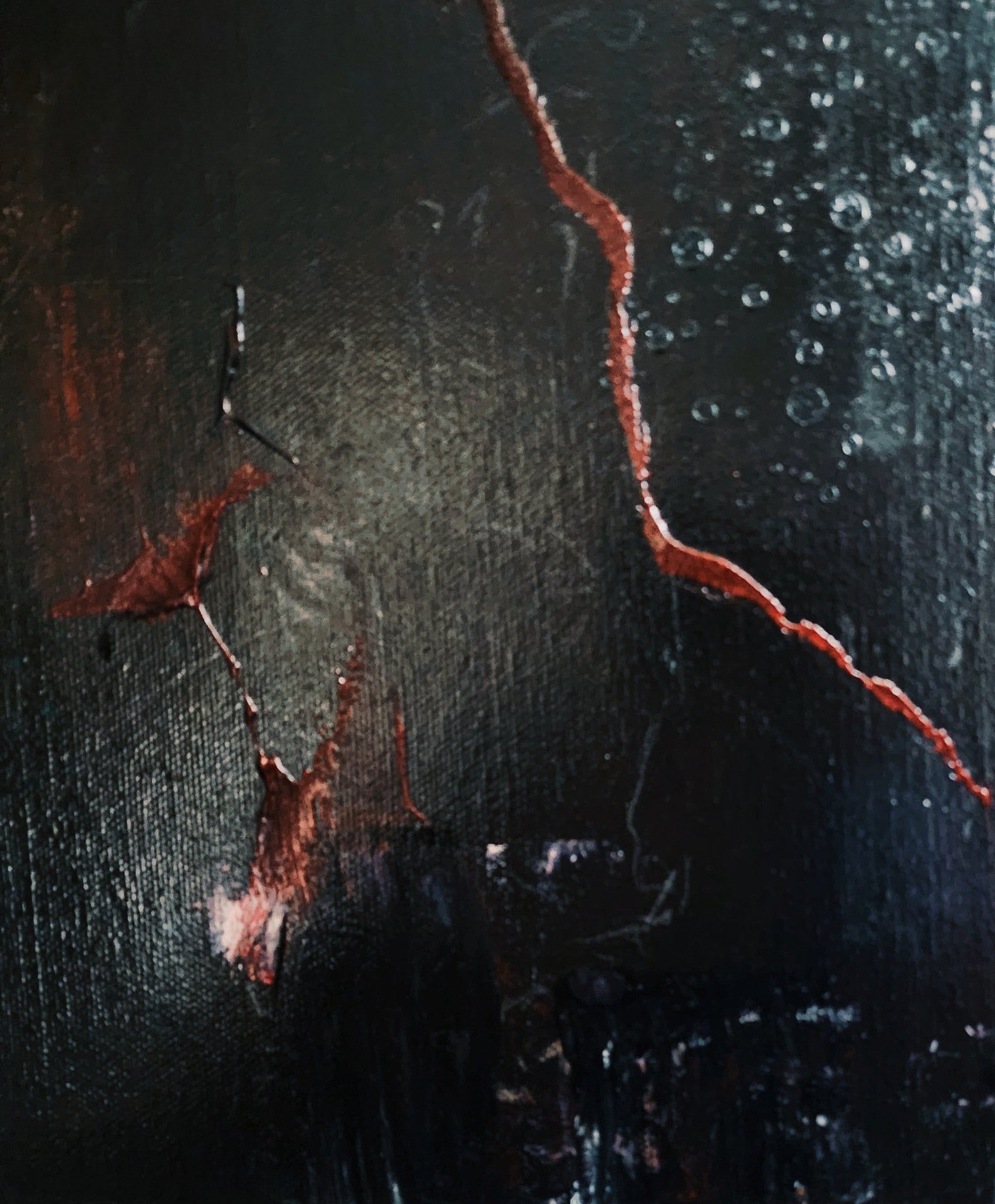 Black/gothic Abstract Oil Painting - 'starless Winter Night's Tale ...