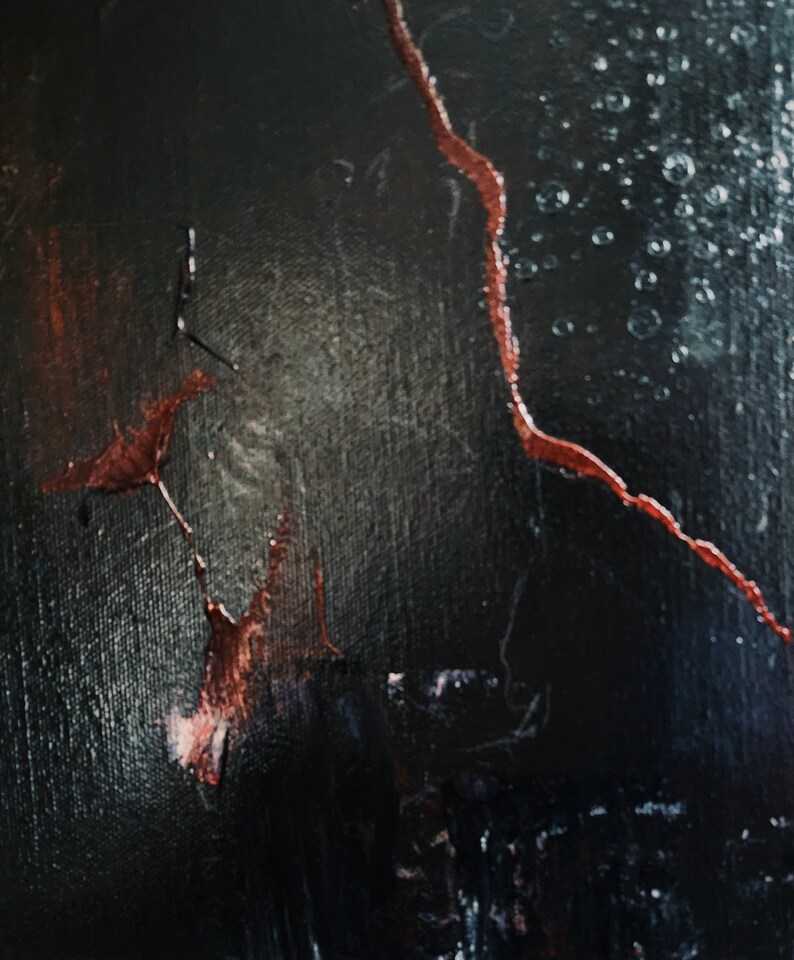 Black/gothic Abstract Oil Painting 'starless Winter Night's Tale' 2023 ...