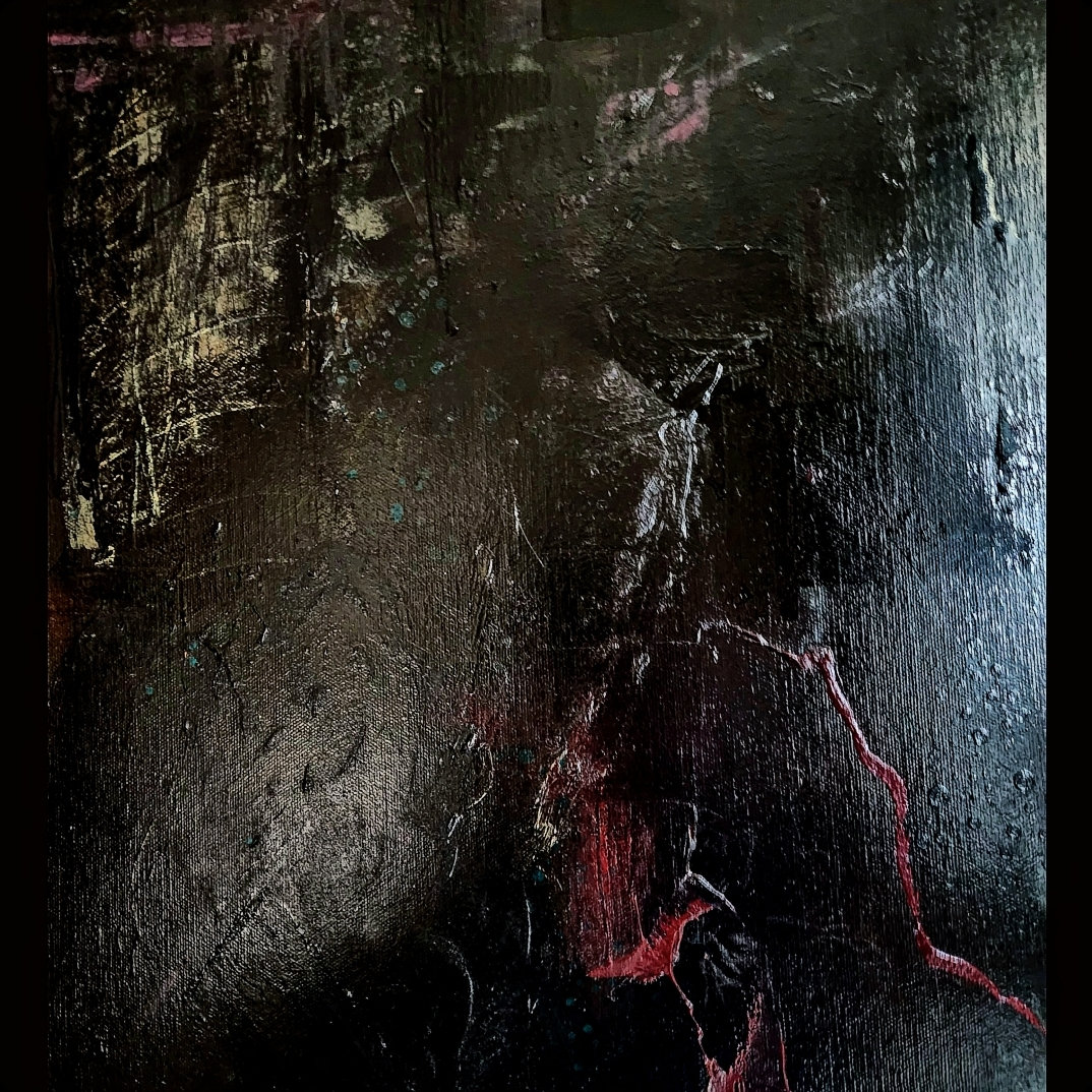 Black/gothic Abstract Oil Painting - 'starless Winter Night's Tale ...