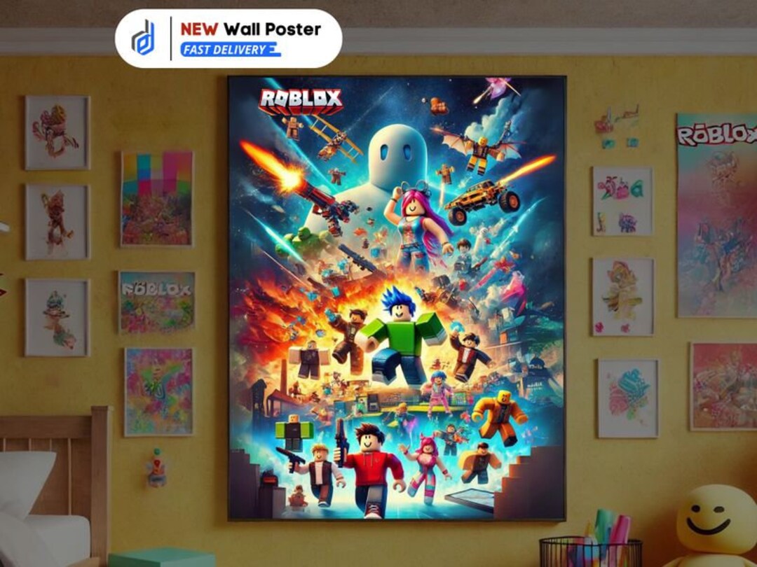 Roblox Gaming Poster for Kids Colorful Wall Art Perfect for Birthday ...