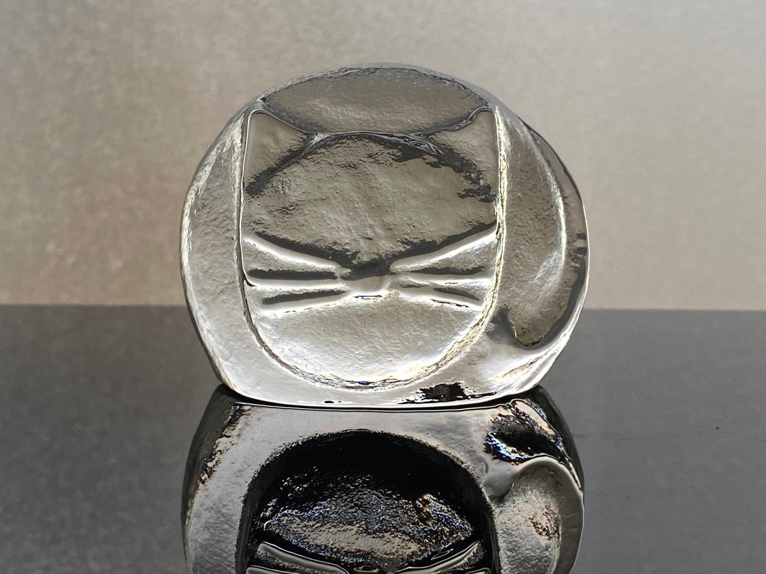 Modernist Glass Paperweight CAT - Etsy