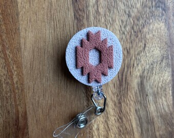 Aztec Print Bullskull Badge,aztec Print Badge Reel, Nurses Badge Reel ...