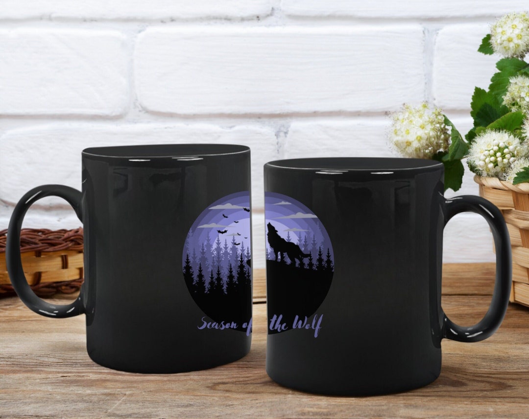 Mountain Wolf Black Mug Gift Wolf Lover for Women Men Large 11oz ...