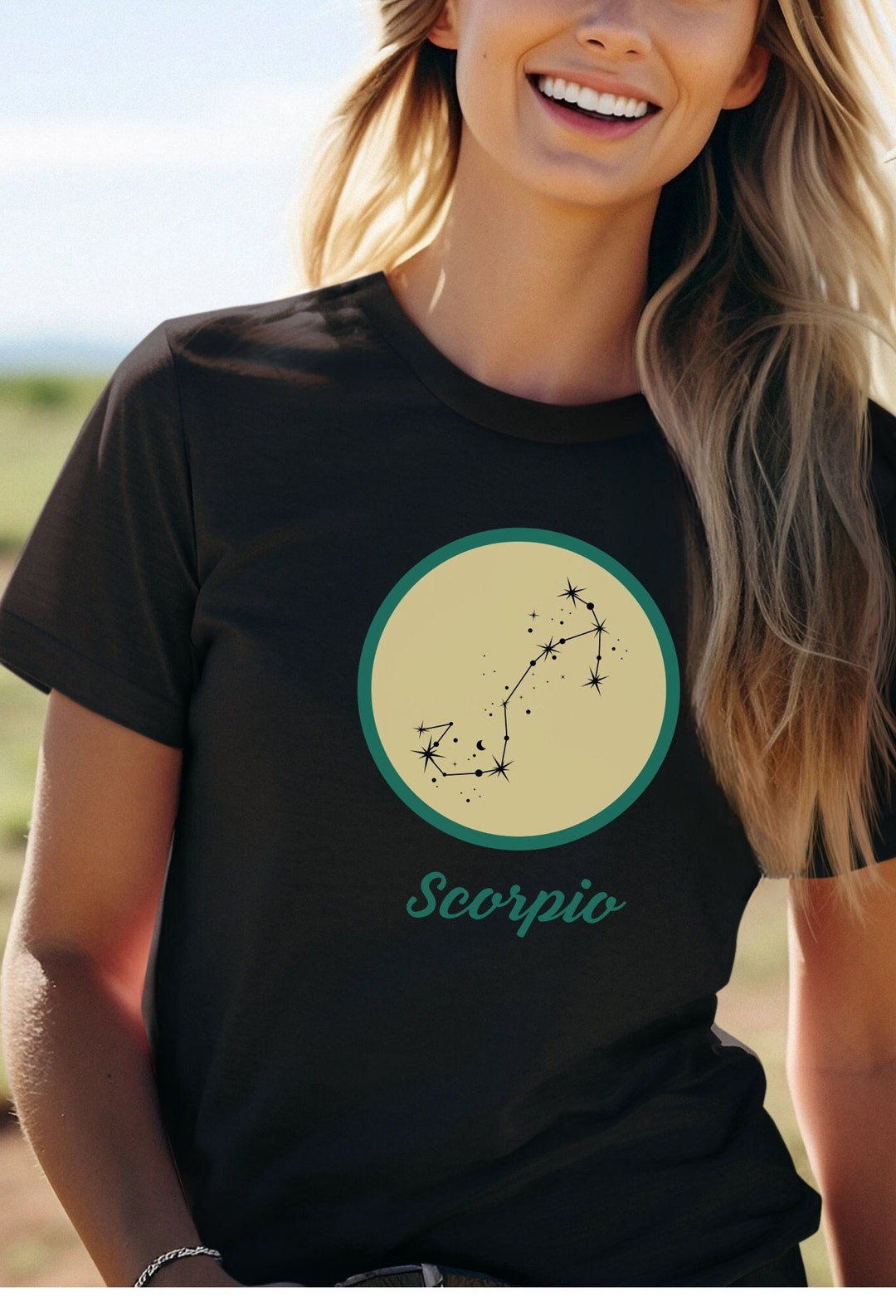Women Scorpio Retro Black Tee Zodiac Sign Soft Cotton Gift Shirt for ...