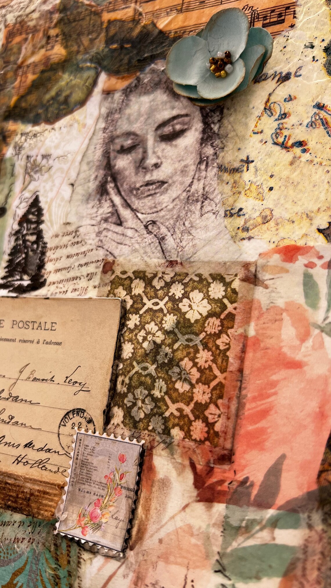 Handmade Original Artwork Vintage Collage Mixed Media Art Etsy