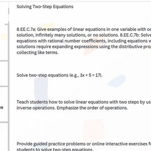 8th Grade - Graphing and Solving Linear Equations: 8 Lesson Plans for 8 ...