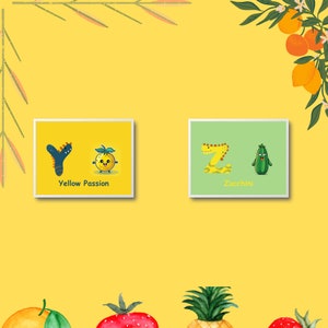Printable Alphabet Flash Cards Bundle, Animal and Fruits Cards, Early ...