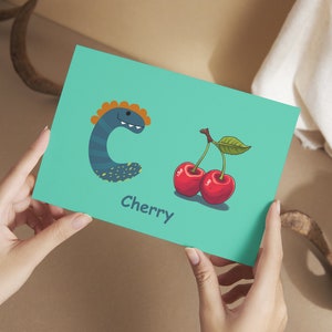 Printable ABC Fruits Flash Cards, Alphabet Flashcards, Educational ...