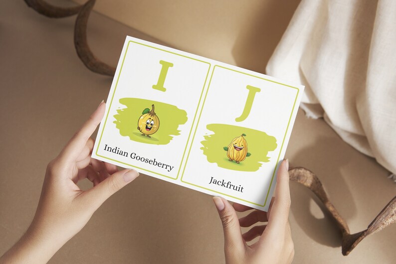 Alphabet Fruit Flash Cards, Printable ABC Flashcards, Learning Cards ...
