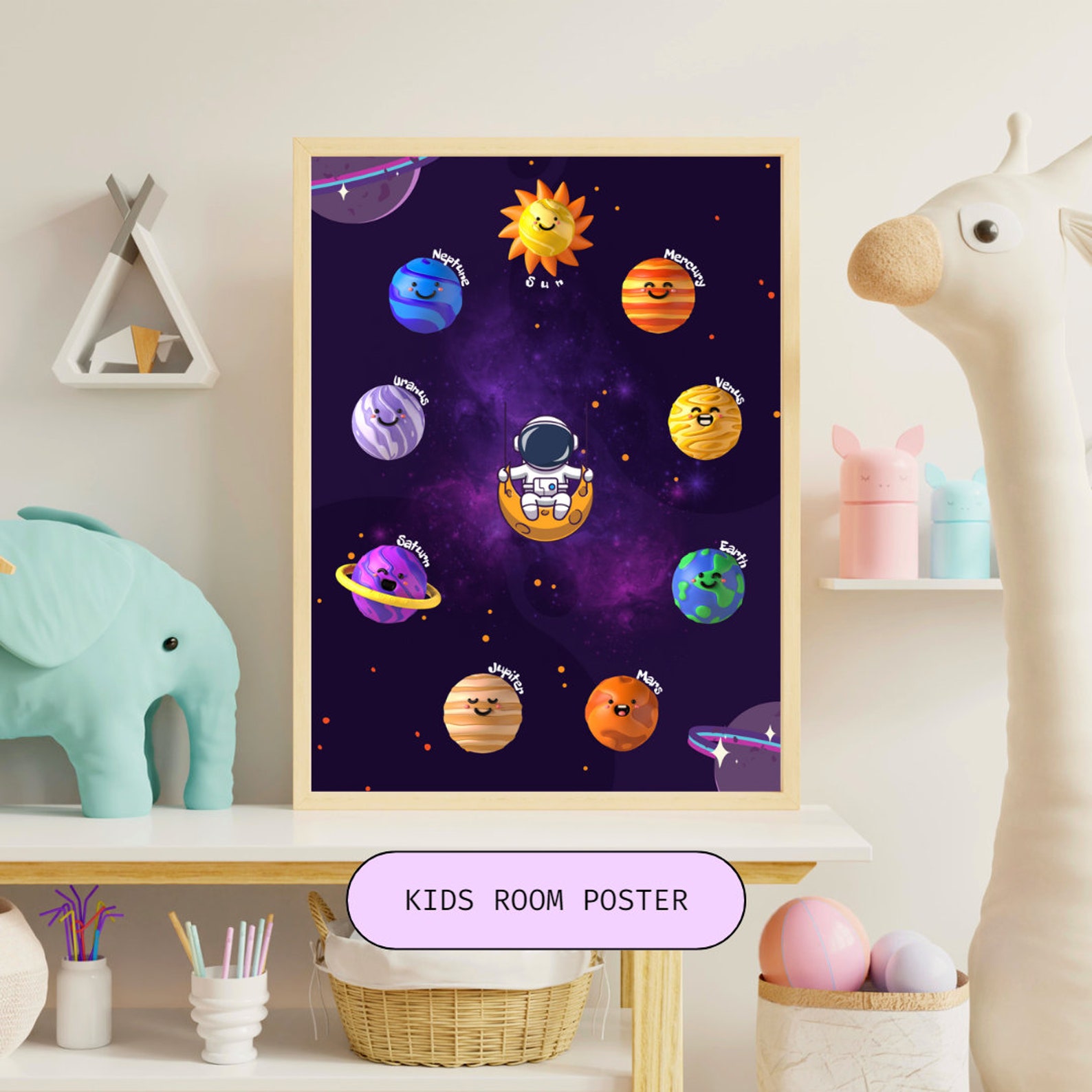 Solar System Wall Art, Printable Poster for Kids, Educational Poster ...