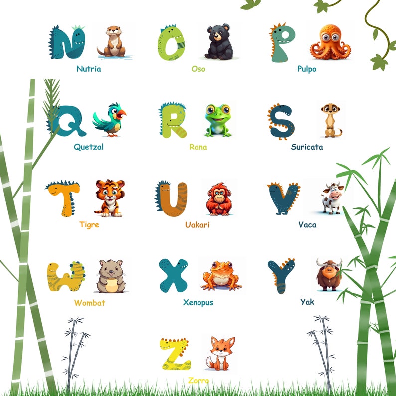 Spanish ABC Flash Cards, Alphabet Flash Cards, Animal ABC Spanish ...