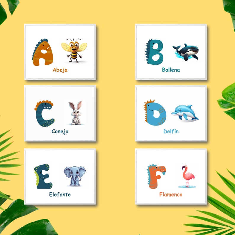 Spanish ABC Flash Cards, Alphabet Flash Cards, Animal ABC Spanish ...