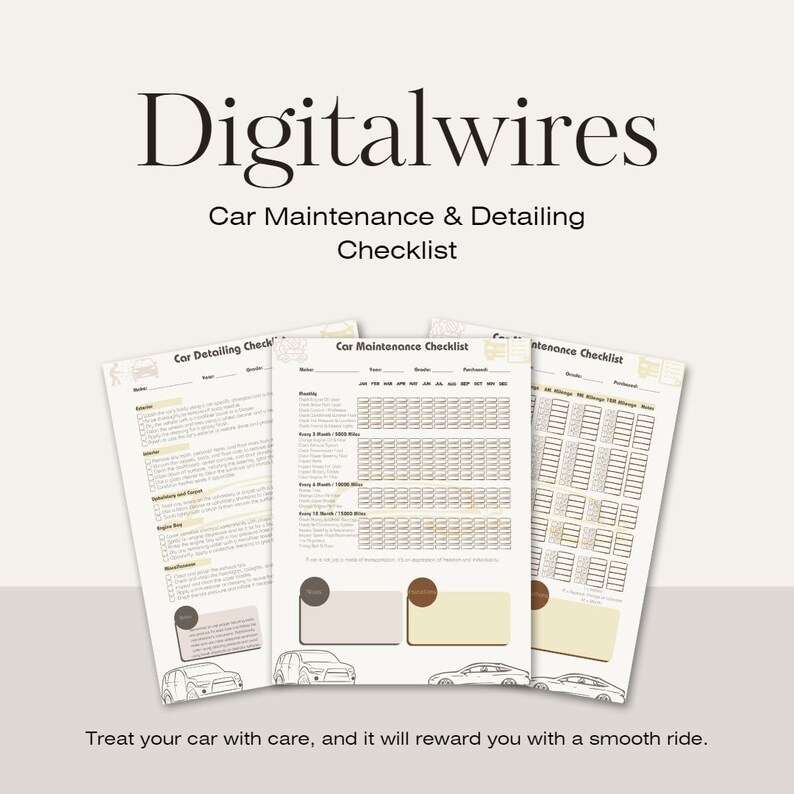 Printable Car Maintenance and Detailing Checklist Printable - Etsy