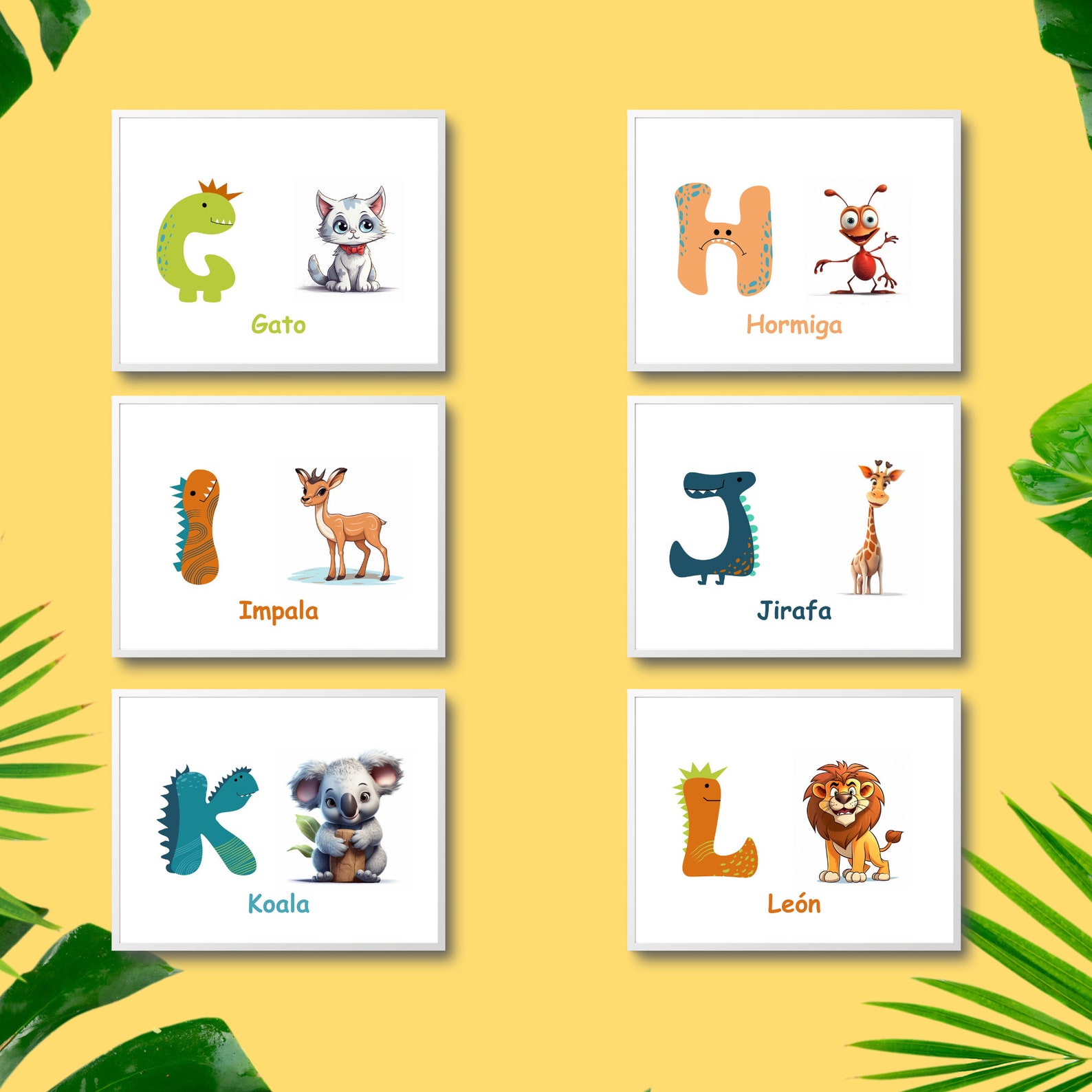 Spanish ABC Flash Cards, Alphabet Flash Cards, Animal ABC Spanish ...