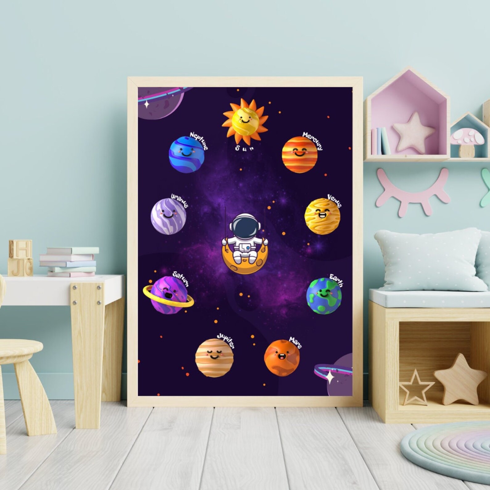 Solar System Wall Art, Printable Poster for Kids, Educational Poster ...