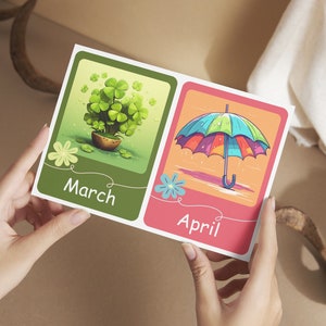 Months of the Year Flash Cards, Printable Flash Cards, Educational ...