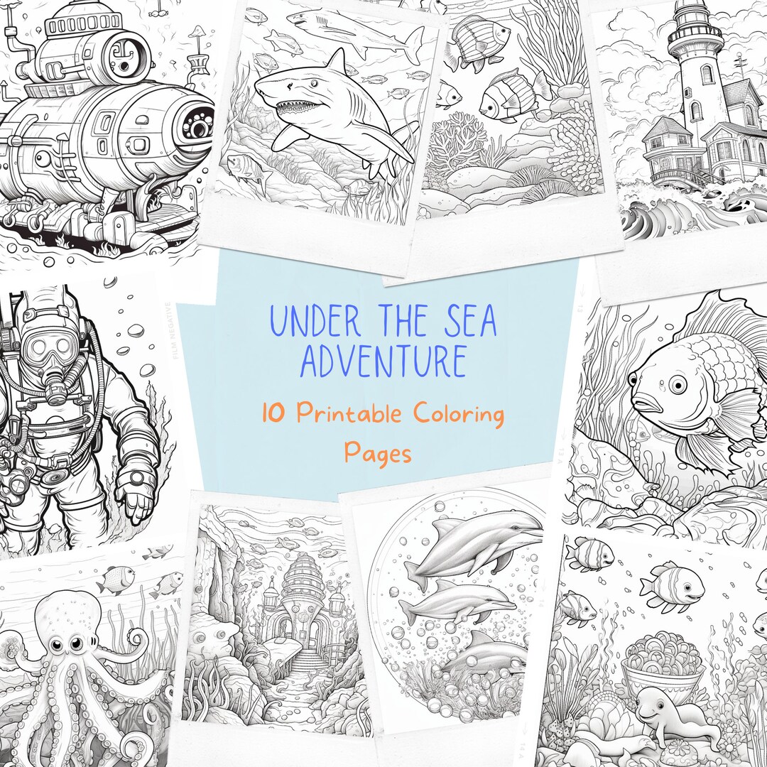 Under the Sea Coloring Pages, Ocean Animals Coloring for Kids, Activity ...