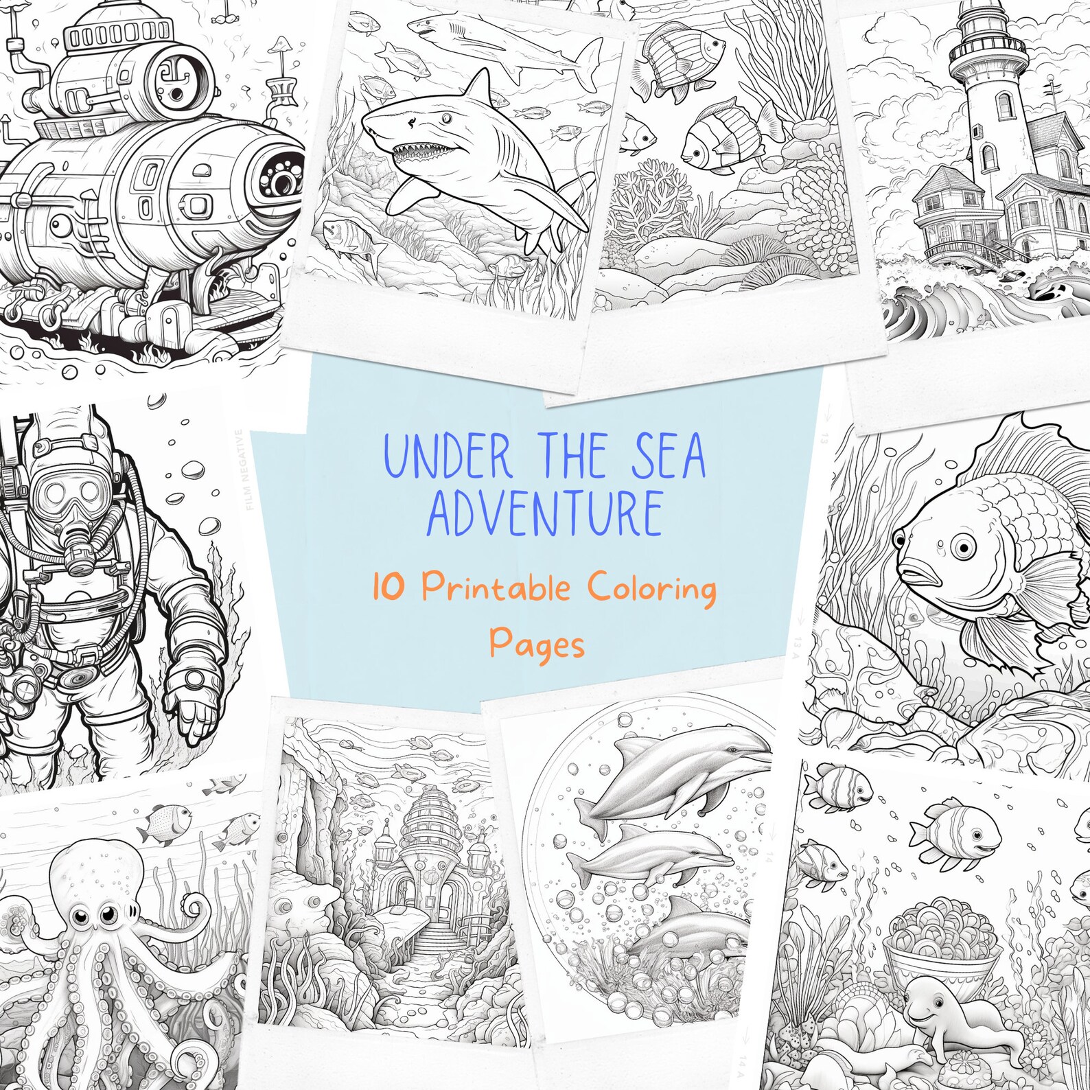 Under the Sea Coloring Pages, Ocean Animals Coloring for Kids, Activity ...