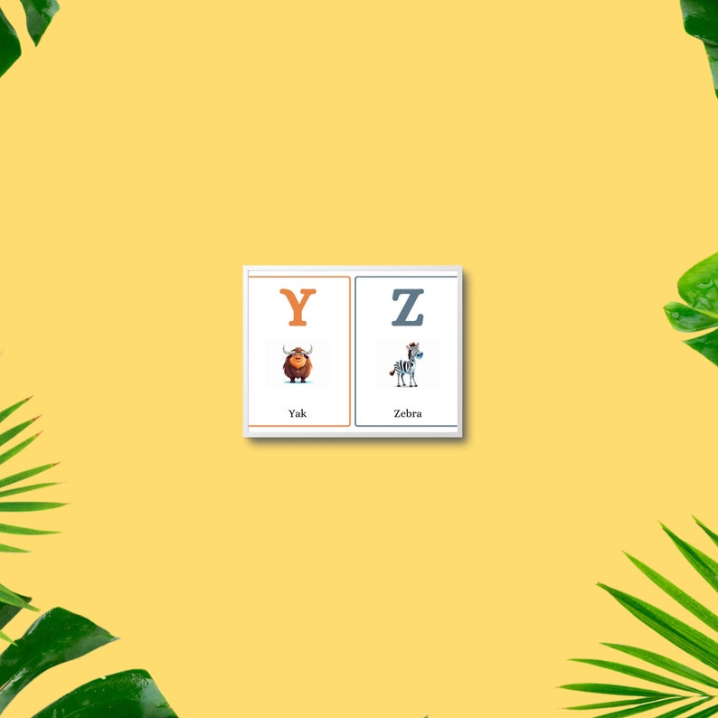 Printable Alphabet Flash Cards Bundle, Animal and Fruits Cards, Early ...