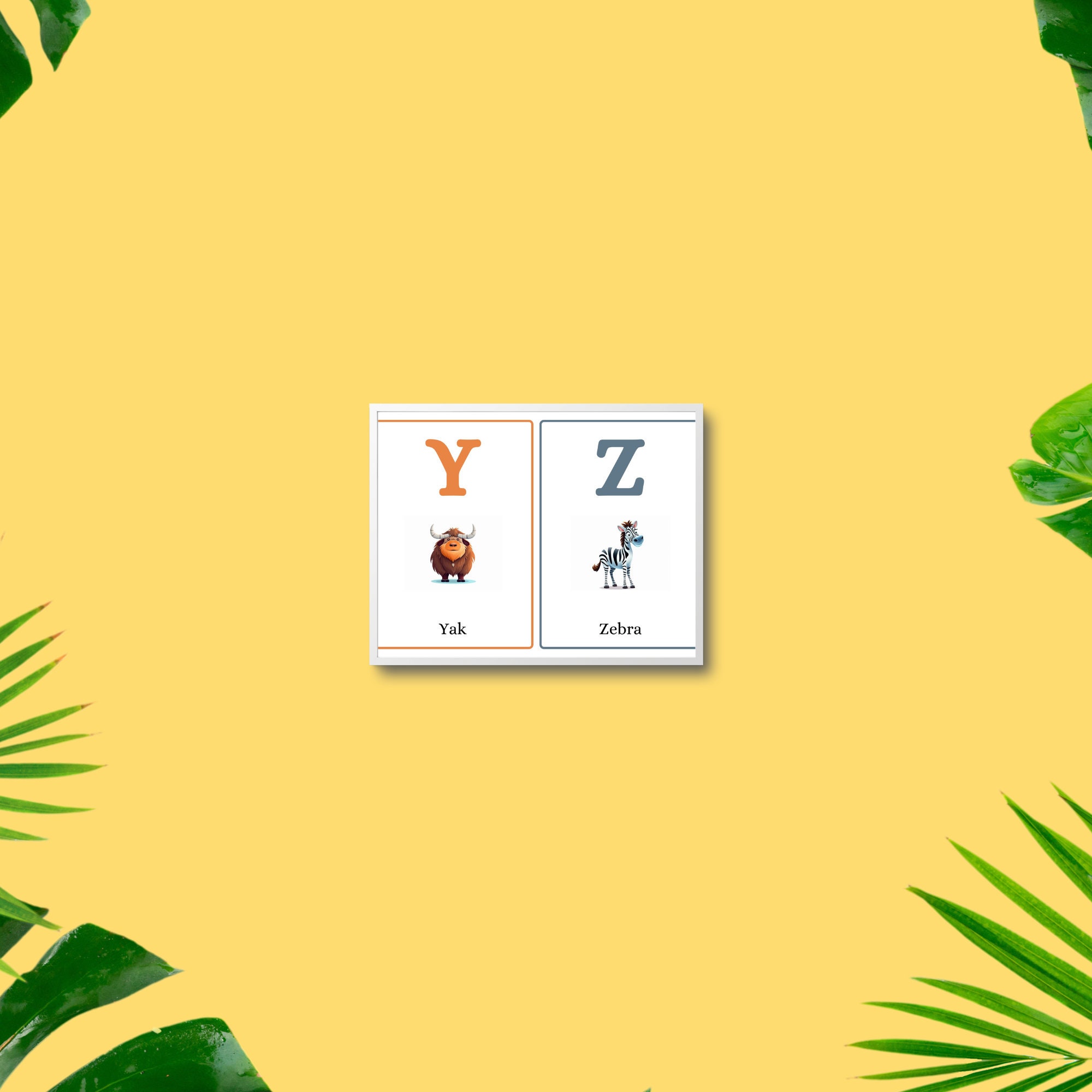 Printable Alphabet Flash Cards Bundle, Animal and Fruits Cards, Early ...