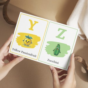 Alphabet Fruit Flash Cards, Printable ABC Flashcards, Learning Cards ...