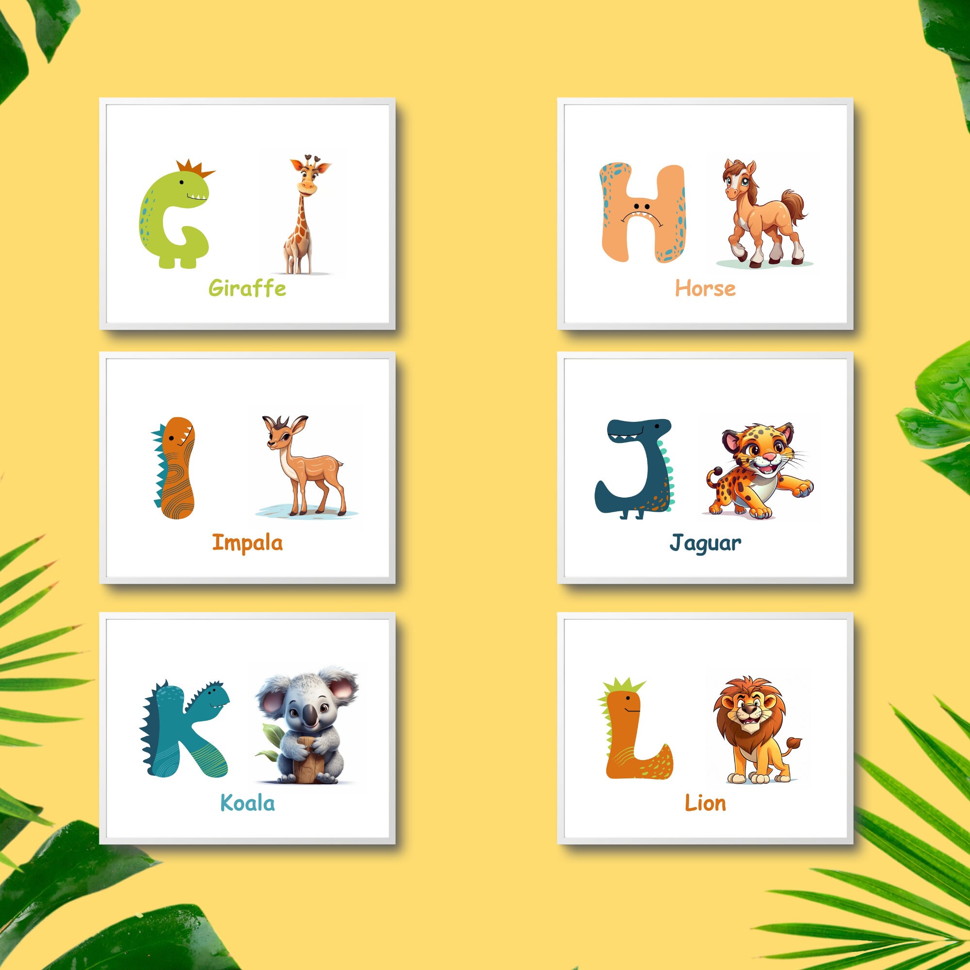 Alphabet Flash Cards Bundle, Animal and Fruits Cards, Early Learning ...